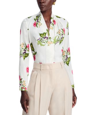 Click here for Kobi Halperin Palm Silk Blend Floral Blouse prices