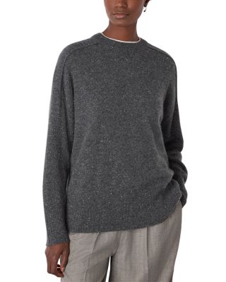 Whistles Cashmere Fleck Seam Neck Knit Sweater