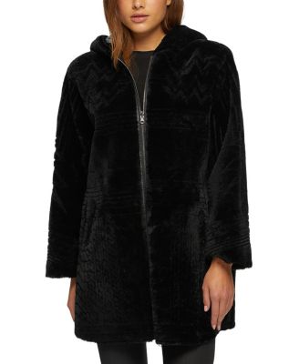 Click here for Gorski Reversible Shearling Parka Coat with Groove... prices
