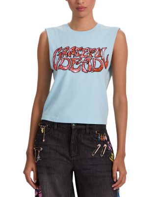 Alice and Olivia Micah Grateful Dead Sequinned Tank Top