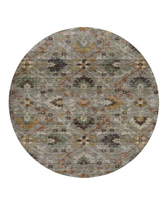Dalyn Silk Road Washable SR4 8x8 Round Area Rug - Pewter