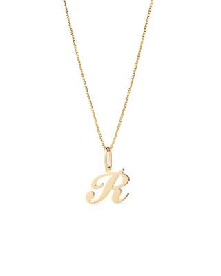 Click here for Ana Luisa Solid Yellow Gold Script Letter Necklace prices