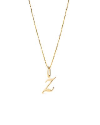Click here for Ana Luisa Solid Yellow Gold Script Letter Necklace prices