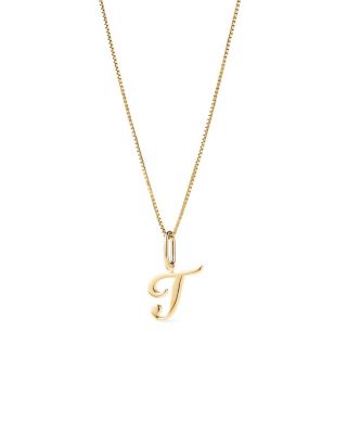 Click here for Ana Luisa Solid Yellow Gold Script Letter Necklace prices