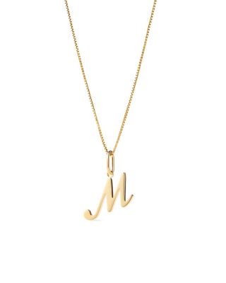Click here for Ana Luisa Solid Yellow Gold Script Letter Necklace prices
