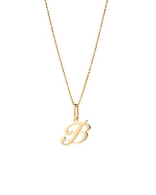 Click here for Ana Luisa Solid Yellow Gold Script Letter Necklace prices