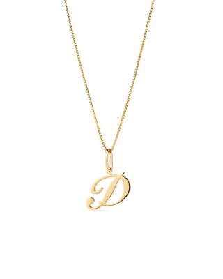 Click here for Ana Luisa Solid Yellow Gold Script Letter Necklace prices