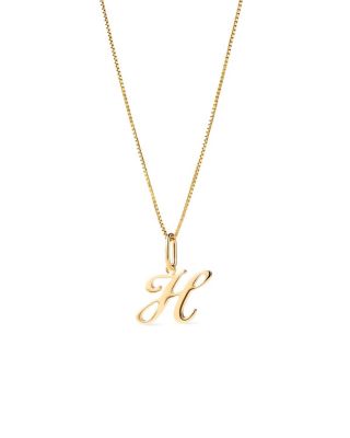 Click here for Ana Luisa Solid Yellow Gold Script Letter Necklace prices