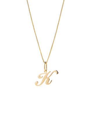 Click here for Ana Luisa Solid Yellow Gold Script Letter Necklace prices