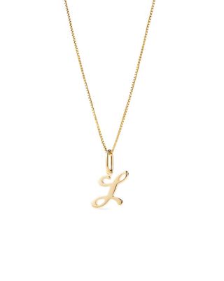 Click here for Ana Luisa Solid Yellow Gold Script Letter Necklace prices