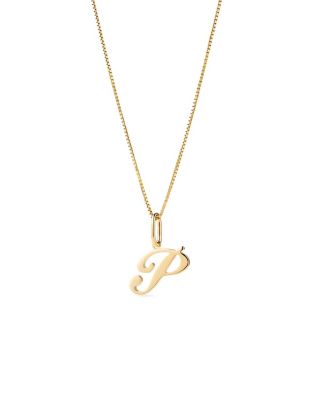 Click here for Ana Luisa Solid Yellow Gold Script Letter Necklace prices
