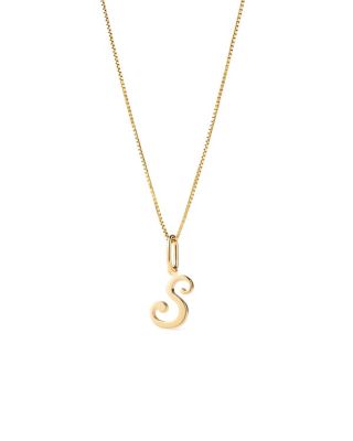 Click here for Ana Luisa Solid Yellow Gold Script Letter Necklace prices