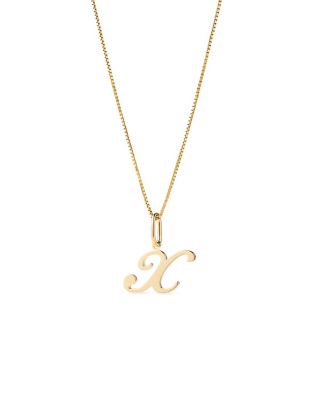 Click here for Ana Luisa Solid Yellow Gold Script Letter Necklace prices