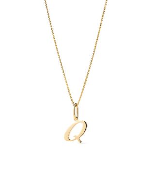Click here for Ana Luisa Solid Yellow Gold Script Letter Necklace prices