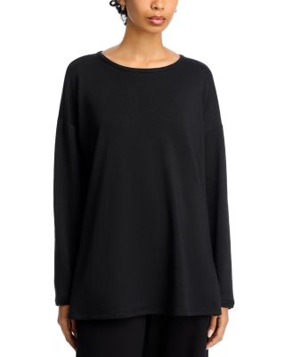 Click here for Eileen Fisher Cozy Brushed Terry Round Neck Long B... prices