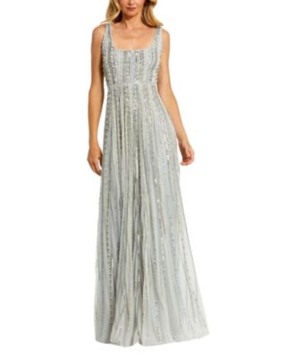 Click here for Mac Duggal Embellished A-Line Gown with Striped De... prices