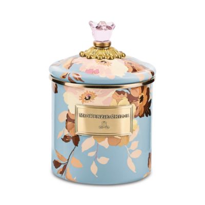 Click here for MacKenzie-Childs Wild Rose Slate Small Canister prices