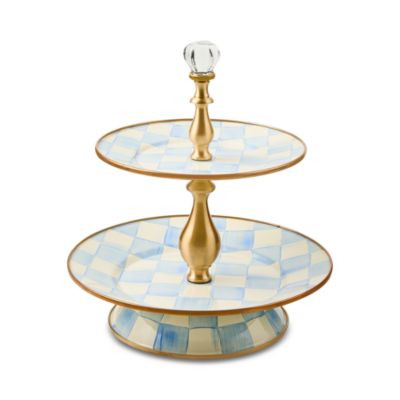 Click here for MacKenzie-Childs Sky Check Two Tier Sweet Stand prices