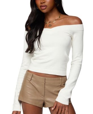 Click here for Edikted Leatrice Off Shoulder Knit Top prices
