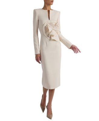 Click here for Santorelli Maya Long Sleeve Midi Dress with Dramat... prices