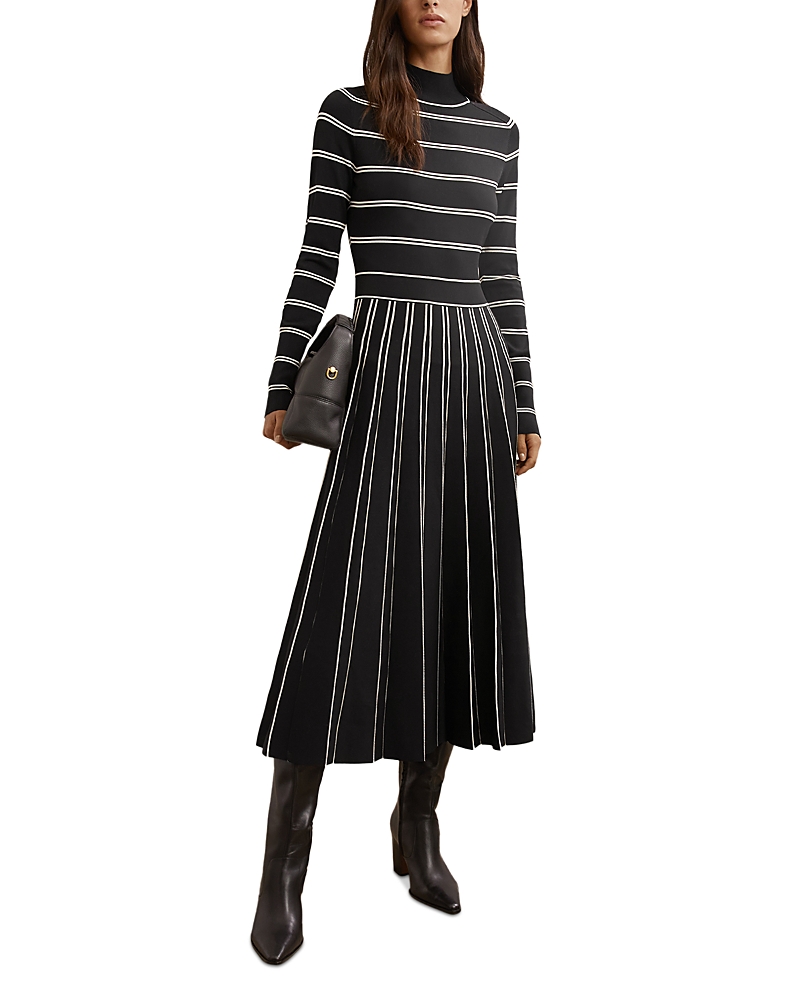 Click here for Reiss Amber Striped Midi Dress prices
