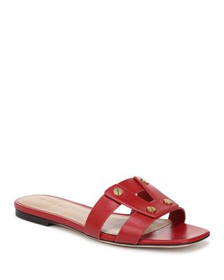 Click here for Veronica Beard Womens Via Leather Slide Sandals prices