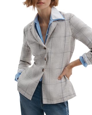 Click here for rag & bone Chappell Plaid Linen Blazer prices