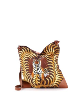 Click here for Pre-Owned HERMES Pm Silky City Bag Printed Silk an... prices