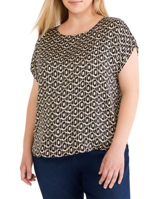 Click here for Nic+Zoe Plus Lacy Diamonds Day Gloss Woven Tee prices