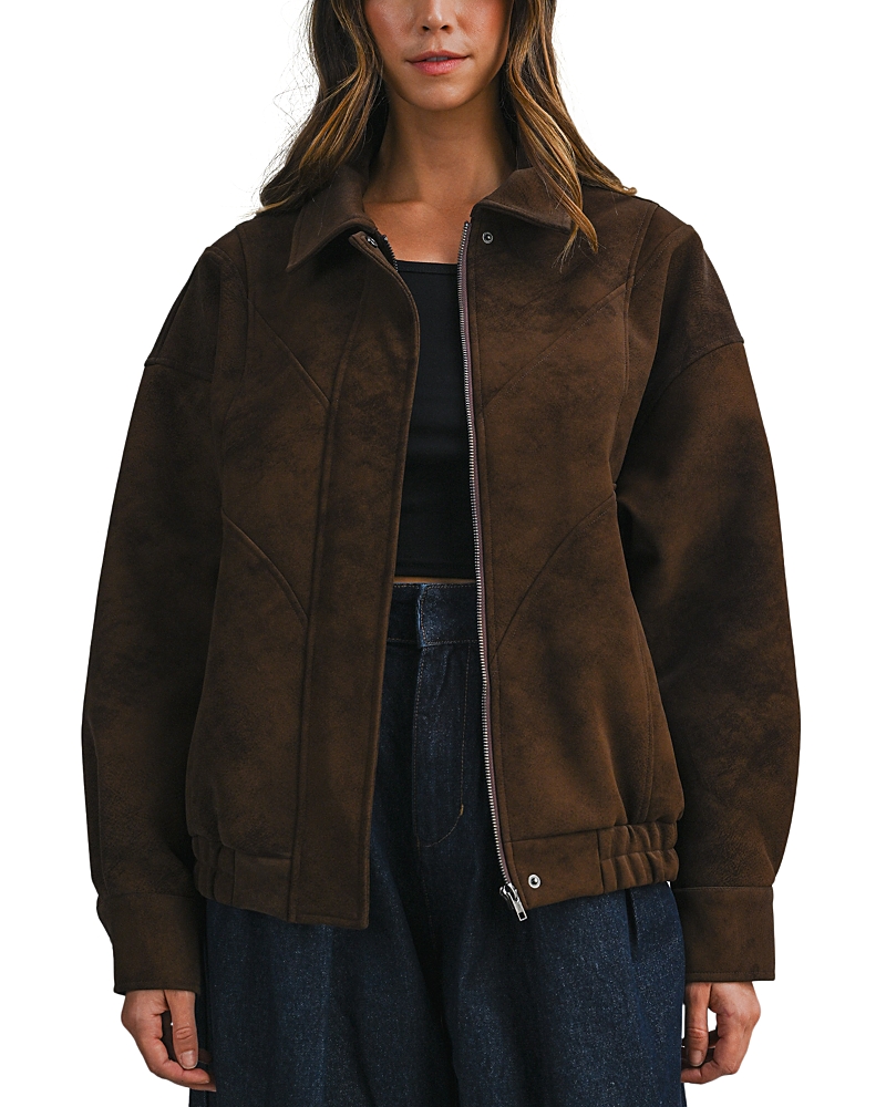 Click here for Luvee Oversized Faux Suede Bomber Jacket prices