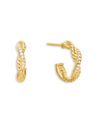 Click here for Petite Infinity Huggie Hoop Earrings in 18K Yellow... prices