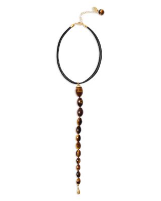 Click here for Chan Luu Tigers Eye Multi Strand Leather Pendant N... prices