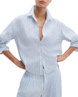 Click here for rag & bone Lucia Striped Poplin Shirt prices