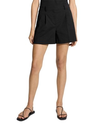 Click here for Theory Fluid Linen Blend Pleated Shorts prices