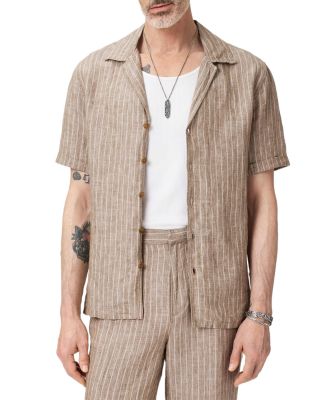 Click here for John Varvatos Gray Linen Extended Lapel Collar Shi... prices