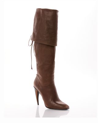 Click here for McQueen Womens Leather Foldover Tall Boots prices