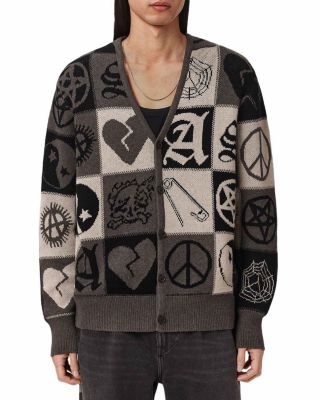 Click here for Allsaints Barker Graphic Cardigan Sweater prices
