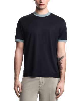 Click here for Emporio Armani Contrast Hem Cotton Blend T-Shirt prices
