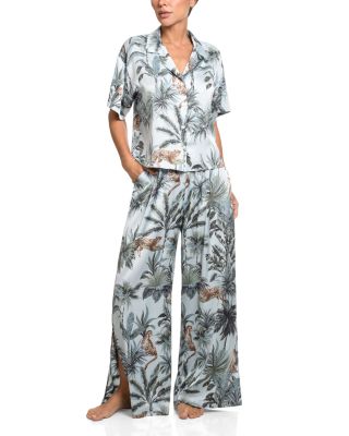 Click here for Midnight Bakery Printed Satin Palazzo Pajama Set prices