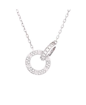 Click here for Pre-Owned Cartier Love Interlocking Pave Necklace... prices