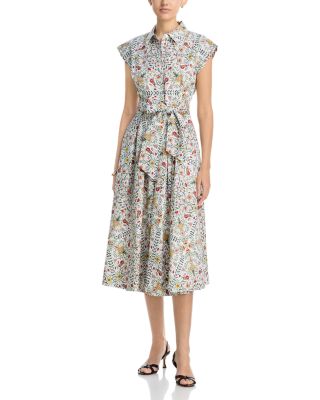 Click here for Elie Tahari The Fran Folk Floral Dress prices
