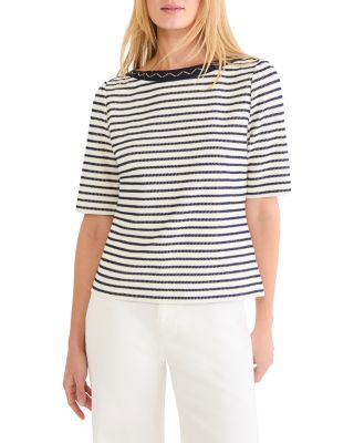 Click here for Nic+Zoe Embroidered Boat Neck Top prices