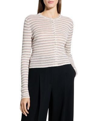 Click here for Theory Cropped Striped Cardigan prices
