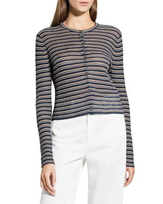 Click here for Theory Cropped Striped Cardigan prices