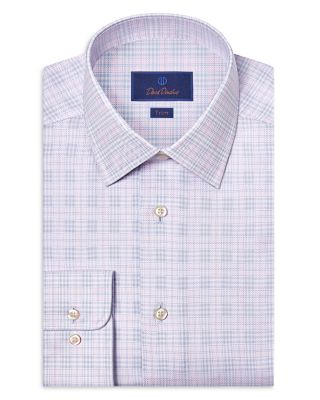 Click here for David Donahue Trim Fit Dobby Check Dress Shirt prices