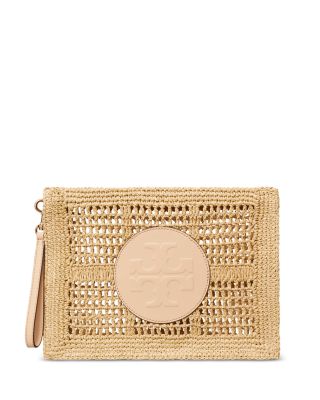 Click here for Tory Burch Ella Hand Crochet Straw Pouch prices