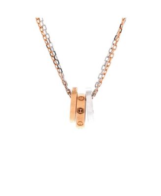 Click here for Pre-Owned Cartier Love 3 Ring Pendant Necklace 18K... prices