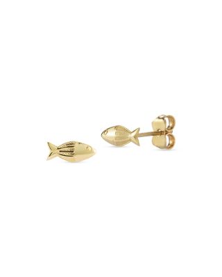 Click here for Moon & Meadow 14K Yellow Gold Fish Stud Earrings prices