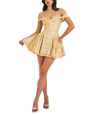 Click here for Miss Circle Oana Floral Print Linen Collared Off S... prices