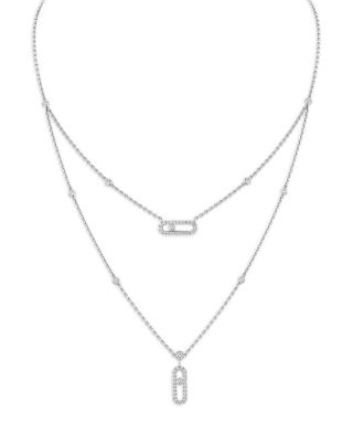 Click here for Messika 18K White Gold Move Uno Diamond Layered Ne... prices